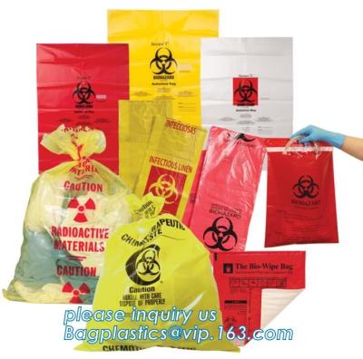 China Biohazard sterilization disposable medical bag, garden waste bag, Yellow Medical Waste Bag for Hospital Garbage, bagplas for sale
