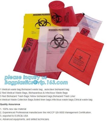 China Cheap clavable 135C Biohazard Garbage Bags Medical Wast Bags for Sterilization Used in Hospital, PLA biodegradable clini for sale