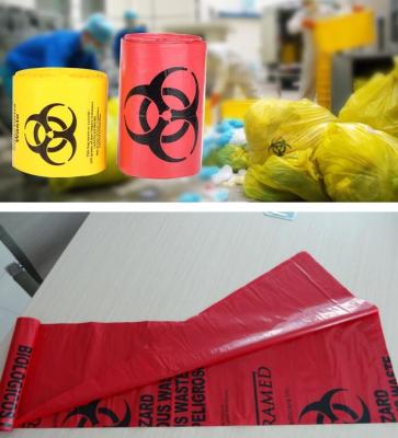 China Biodegradable Plastic Hospital biohazard waste bags, Soiled Linen Bags, autoclavable ldpe medical biohazard waste plasti for sale