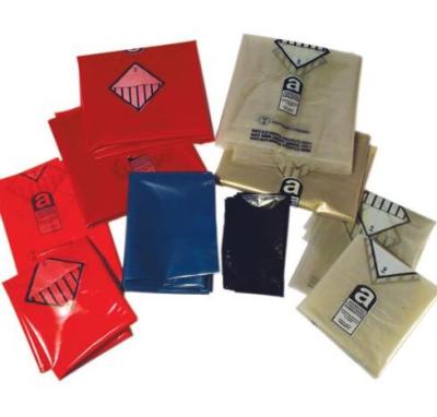 China hazardous waste yellow plastic bag asbestos garbage bag, large clear polythene poly plastic storage asbersto waste buria for sale