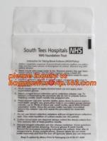 China biohazard specimen k bag with pocket, recycled custom printed ldpe 3 layers specimen bag k bag, pac, pacrite for sale