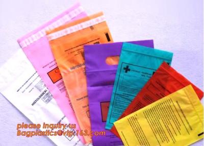 China Medical packing k sealing plastic biohazard specimen bag customized pouch, Disposable plastic medical waste specim for sale