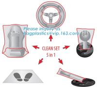 China Protective automobile products steering wheel cover, Protector set steering wheel gearstick airbrake seat cover foot mat for sale