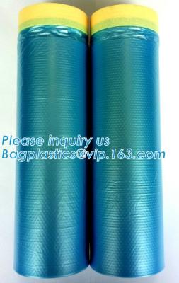China UV Resistance PE Taped Plastic Drop Masking Film For Car Painting, Plastic Film/Pre-Taped Masking Taped Protective Plast for sale