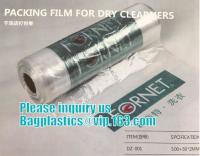 China Clear Polythene 21x4x54'',0.8mil Dry Cleaning Bags and Perforated Plastic Bags on Roll with Custom Printing for Laundry for sale