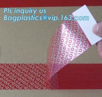 China Warranty Open Void Sticker Security Seal Label Tamper Proof Stickers, Transparent Warranty Void Seal Labels Bagplastics for sale
