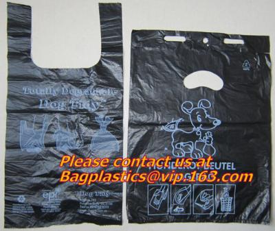 China Heavy Duty Custom Biodegradable PE Dog Poop Pet Waste Bags with Disenpser, biodegradable dog poop corn bags with dispens for sale