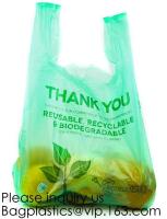 China Biodegradable Reusable Plastic T-Shirt Bag Eco Friendly Compostable Grocery Shopping Thank You Recyclable bagease packag for sale