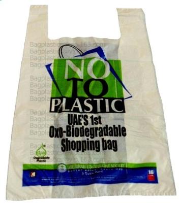 China 100 Compostable Biodegradable Shopping Bags - T-Shirt Style Carry Bags For Trash Or Grocery - Super Strong Holds 25 Poun for sale