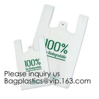China Eco Friendly T-Shirt Grocery Bags | 100% Biodegradable | Certified ASTM D5511 Thank You Shopping Bags With Handles | Ext for sale