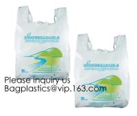 China 100 Compostable Biodegradable Shopping Bags - T-Shirt Style Carry Bags For Trash Or Grocery - Strong Holds 25 Lbs Tie Ha for sale