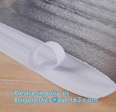 China Reusable aluminium foil thermal insulation material cooler bag for picnic with Strapping tape closureRecycled PP Woven Plast for sale
