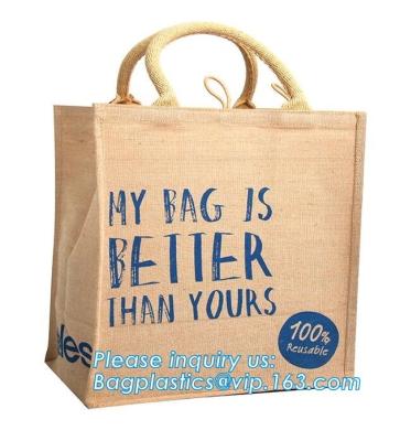 China eco friendly small standard size foldable natural jute shopping bag handle hessian tote bag,printed natural jute shoppin for sale