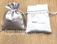 China Custom Gold Pink Satin Hair Extension Packaging Bag,Soft And Shinny White Silk Drawstring Pouch For Packaging bagease for sale