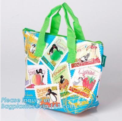 China pp woven fabric bags, pp woven cooler bag, customized polyester material, non woven, oem silk screen printing, heat tran for sale
