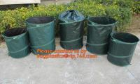 China 200L Foldable leaf bag garden waste bag reciclyng garden leaf bags with wheels,Reusable Pop-up Garden Bag Leaf Container for sale