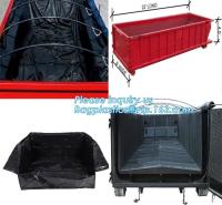 China Export Europe High Quality Waterproof Dumpster Container liners,6 mil White Open Top Drawstring Dumpster Container Liner for sale