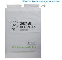 China biodegradable compostable eco friendly orn starch dry cleaning laundry bag, biodegradable plastic drawstring laundry bag for sale