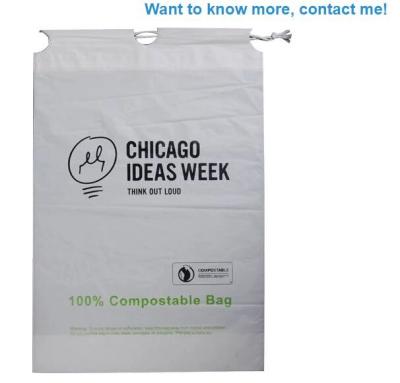 China biodegradable compostable eco friendly orn starch dry cleaning laundry bag, biodegradable plastic drawstring laundry bag for sale