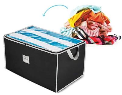 China Jumbo Storage Bag Organizer Large Capacity Storage Box with Reinforced Strap Handles, PP Non-Woven Material, Cl for sale
