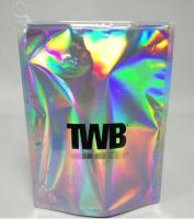 China Holographic Pouch With Hang Hole For Clothing packing / iridescent Mylar Pouch For Underwear Mylar Stand up Aluminum Foi for sale