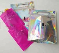 China Bagease Multiple Use Candy Pack Holographic Clear Front Packaging Zipper Bag Wholesale Retail Heat Seal Bag For Popcorn for sale