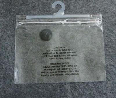 China Frosty Transparent Pvc Hook Bag For Underwear Packing,Frosted PVC Zipper Hook Bags For Swimwear Underwear,Swimwear,Short for sale