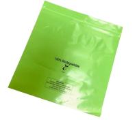 China PLA Biodegradable Cornstarch Minizip Grip Bags Green Color Plastic 100% Compostable Bags, K, Zip Loc, Grip Seal for sale