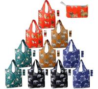 China Foldable Grocery Totes, Pocket Eco Friendly Polyester Waterproof And Lightweight Sturdy Machine Washable Cloth Bags for sale