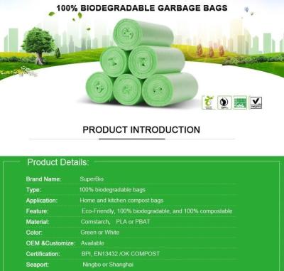 China 100% Compostable Vest Carrier Plastic Biodegradable Shopping Bag With EN13432 Certificated, Compostable Bags For Superma for sale