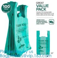 China Biodegradable Plastic T Shirt Food Bag Compostable Vest Carrier Shopping Bag, Compost Home ASTM D6400 Biodegradable Tran for sale