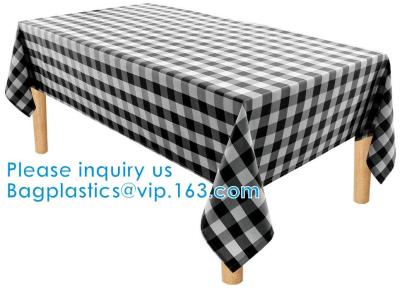 China Tablecloth Rectangle Stain Resistant Spillproof Washable Polyester Gingham Table Cloth Outdoor Picnic, Kitchen holiday for sale