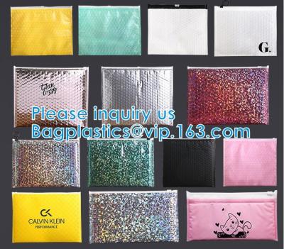 China Metallic Holographic Bubble Mailers Bubble Lined Padded Envelopes Silver Cushion Envelopes Peal And Seal for sale
