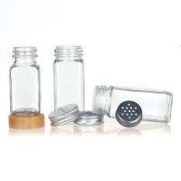 China Custom Design 120ml 180ml 6oz Empty Seasoning Packaging Bottle 4oz square Glass Spice Jar With Label Maker for sale