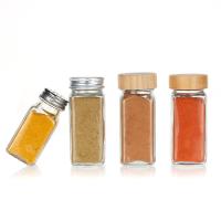 China Popular Size 4 OZ Clear Spice Jar Set 24 Pack Seasoning Glass Spice Jar With Lids for sale
