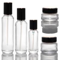 China Wholesale Private Label Cosmetic Dropper Bottle Transparent Skincare Set Packaging Lotion Toner Perfume Oil Cream Jar for sale