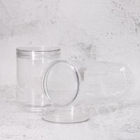 China Transparent Pet Plastic Round Jars With Aluminum Alloy Sealed Cap Custom 500ml Plastic Jars of Peanuts or Grains for sale