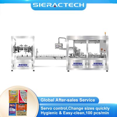 China Automatic Drink Solvent Cartoning Machine with Quick Changeover and High-Speed Packaging for sale