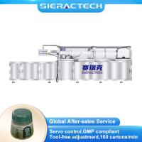 China Automatic Formaldehyde Cleaner Cartoning Machine with Anti-Jam Servo Loading for Heavy Bottle Packaging for sale