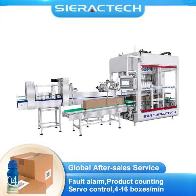 China Automatic Bottled Health Beverage Case Packing Machine with Servo Collation and Zero-Crush Loading System for sale