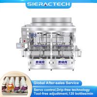 China Automatic Irregular Bottle Functional Beverage Filling Machine with Servo Diving Filling and Tracking Capping System for sale