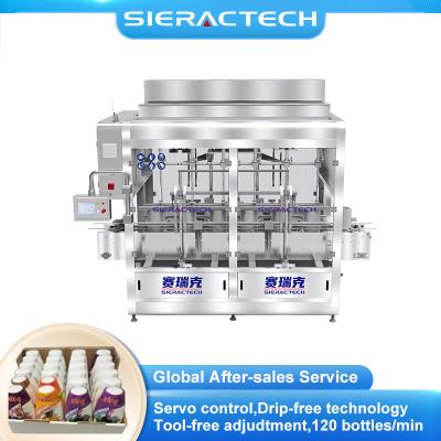 China Automatic Irregular Bottle Functional Beverage Filling Machine with Servo Diving Filling and Tracking Capping System for sale