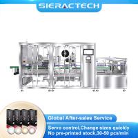 China Automatic Small Long Box Real-Time Print and Labeling Machine with Servo Corner Seal Labeling and SICK Sensor Control for sale
