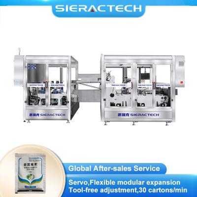 China Automatic Sachet Counting Pesticide Cartoning Machine with High-Speed Magazine Feeding and Servo Linkage Control for sale