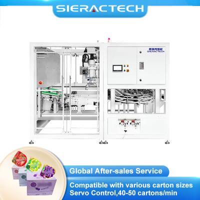 China Automatic Gummy Candy Sachet Vertical Cartoning Machine with Magazine Counting and Servo Transfer System for sale