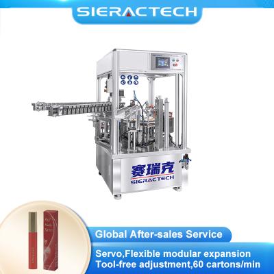 China Automatic Lipstick Vertical Cartoning Machine with Multi-Material Feeding and Drop Loading System for sale