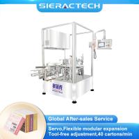 China Automatic Contact Lens Vertical Cartoning Machine with Multi-Material Feeding and Precision Drop Loading System for sale
