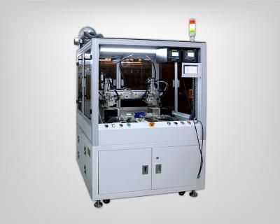 China AB Glue Double-Sided Dispensing and Curing Machine--Dispensing equipmen engineered to deliver full area UV adhesive coating along side blue film on air cooled power battery PACK for sale