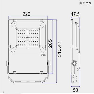China IP65 Waterproof Outdoor Led Flood Light Fixtures 50W 120Lm/W 120° Beam Angle for sale
