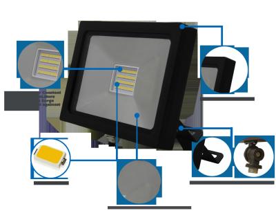 China 10W DOB Driverless LED Flood Light Ultra Slim Waterproof Outdoor LED Flood Lights for sale